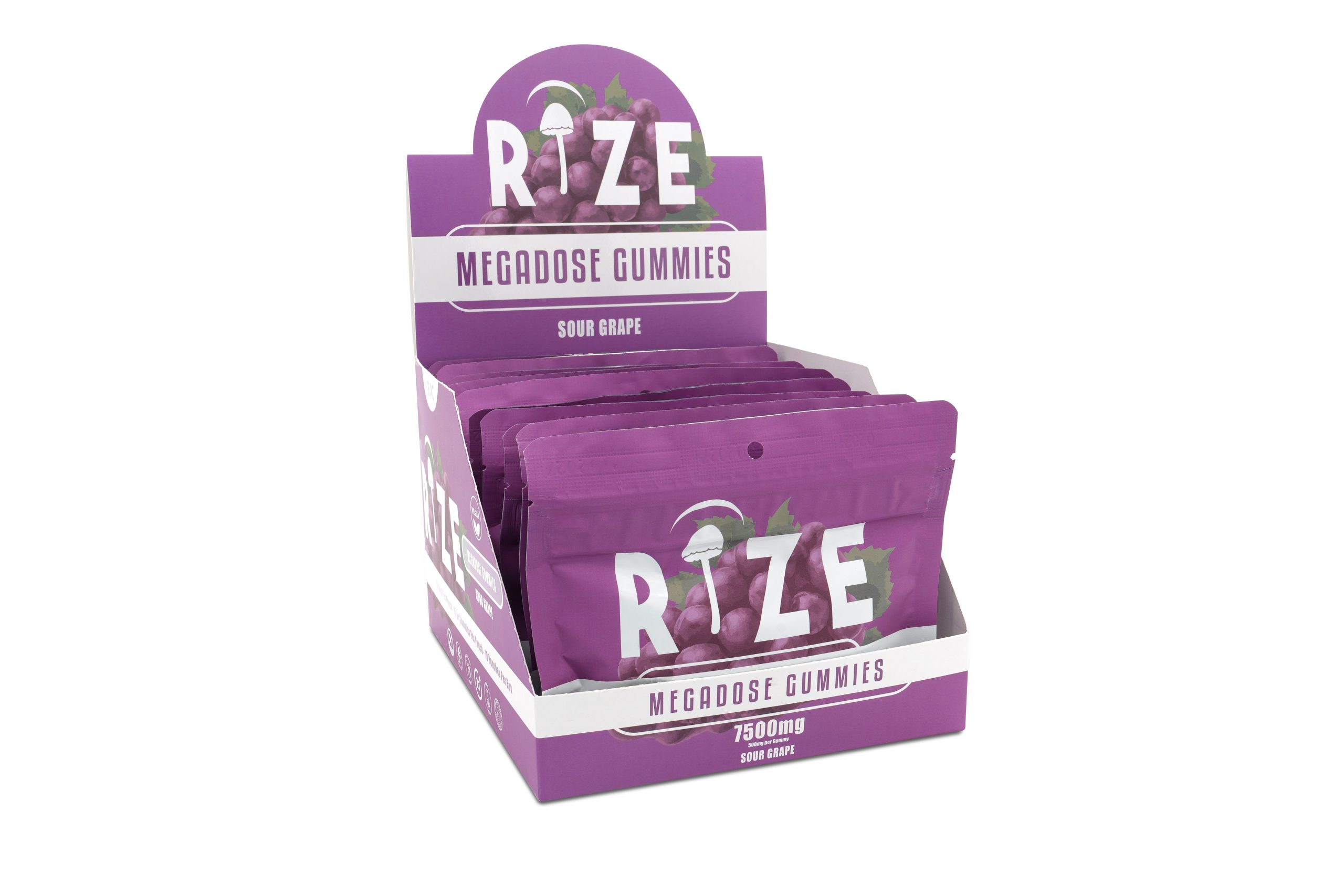 10 Pack-7500mg Sour Grape Gummies - Rize of Hope